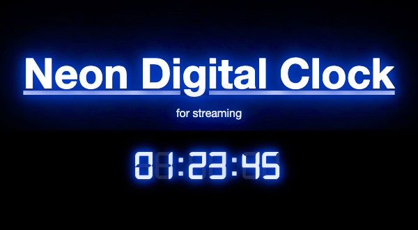 Neon Digital Clock - powered by べべ(@bee22be) | べべのゲーム部屋